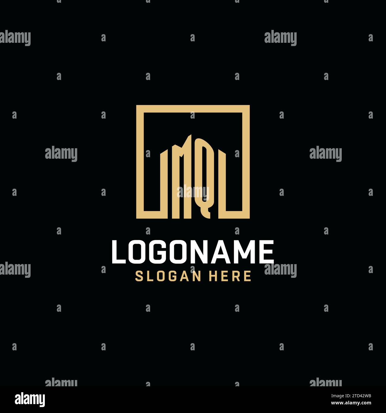 MQ initial monogram logo design with square shape design inspiration ...