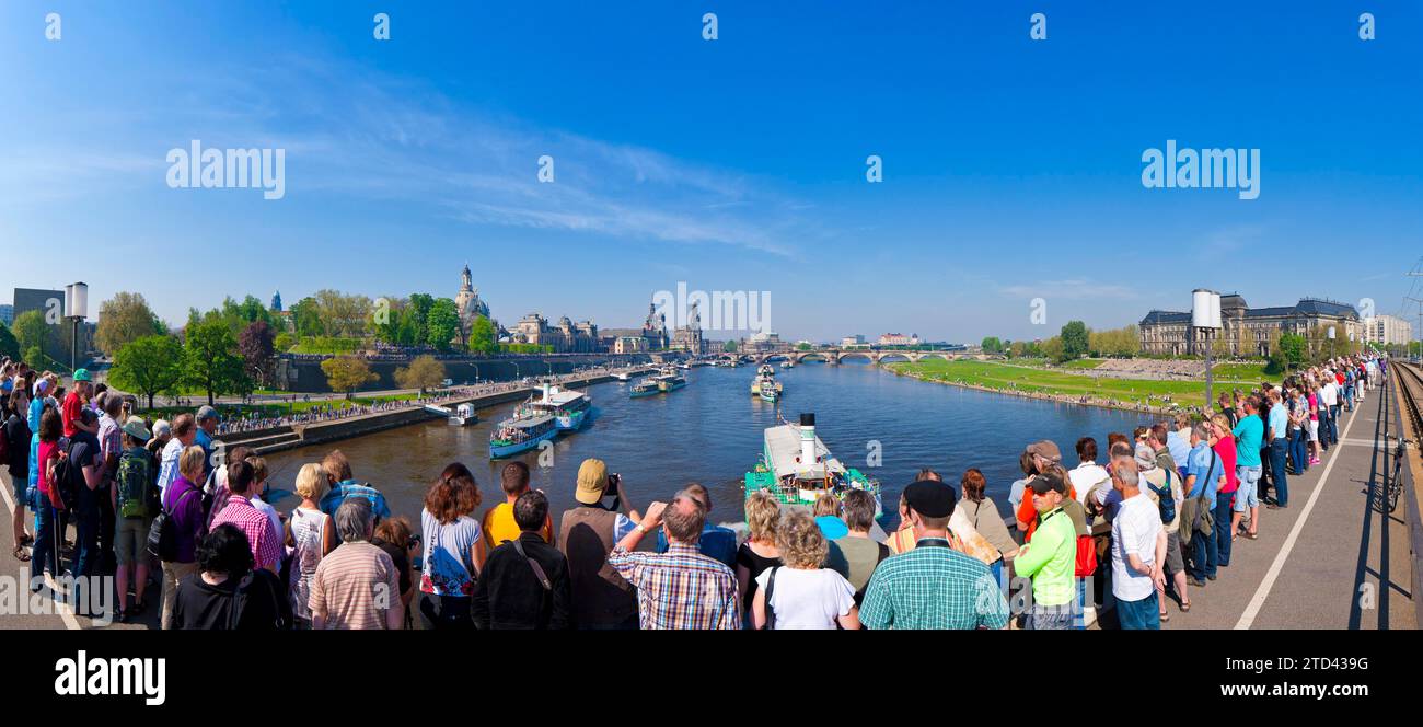 Steamboat parade on the Elbe Stock Photo - Alamy