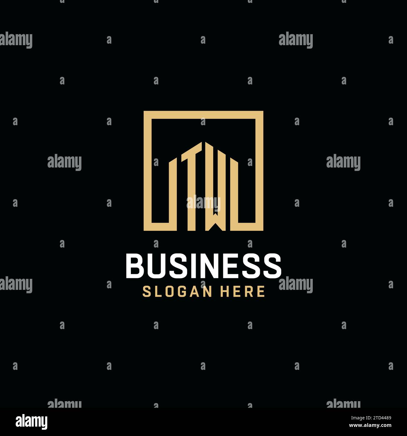 TW initial monogram logo design with square shape design inspiration ...