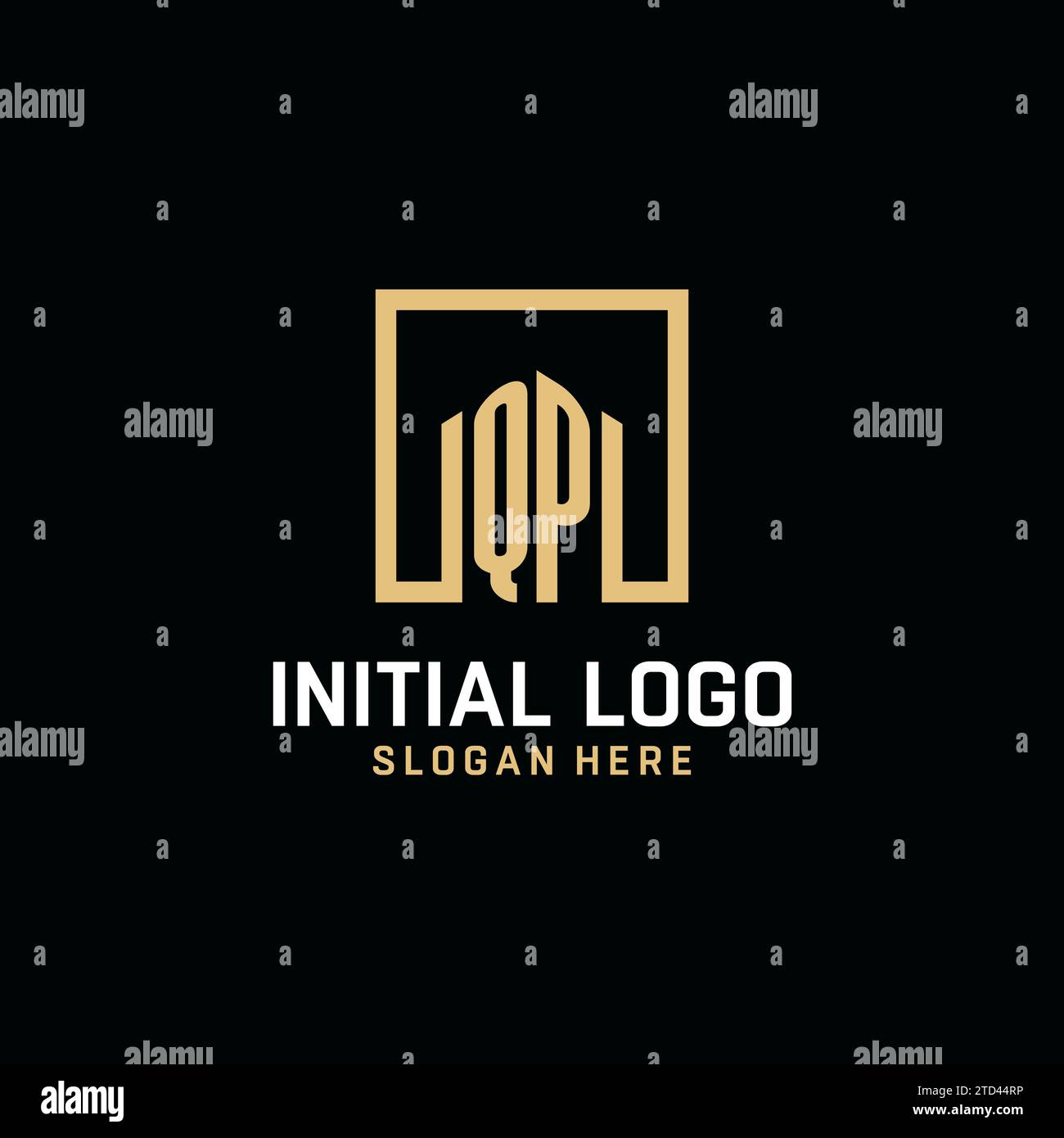 QP initial monogram logo design with square shape design inspiration ...