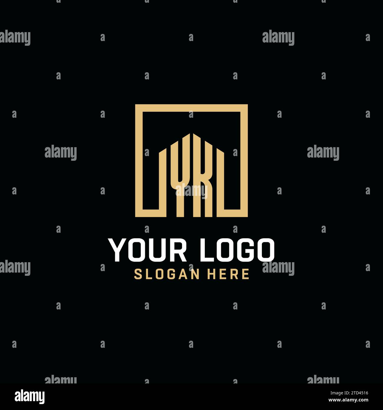 YK initial monogram logo design with square shape design inspiration ...