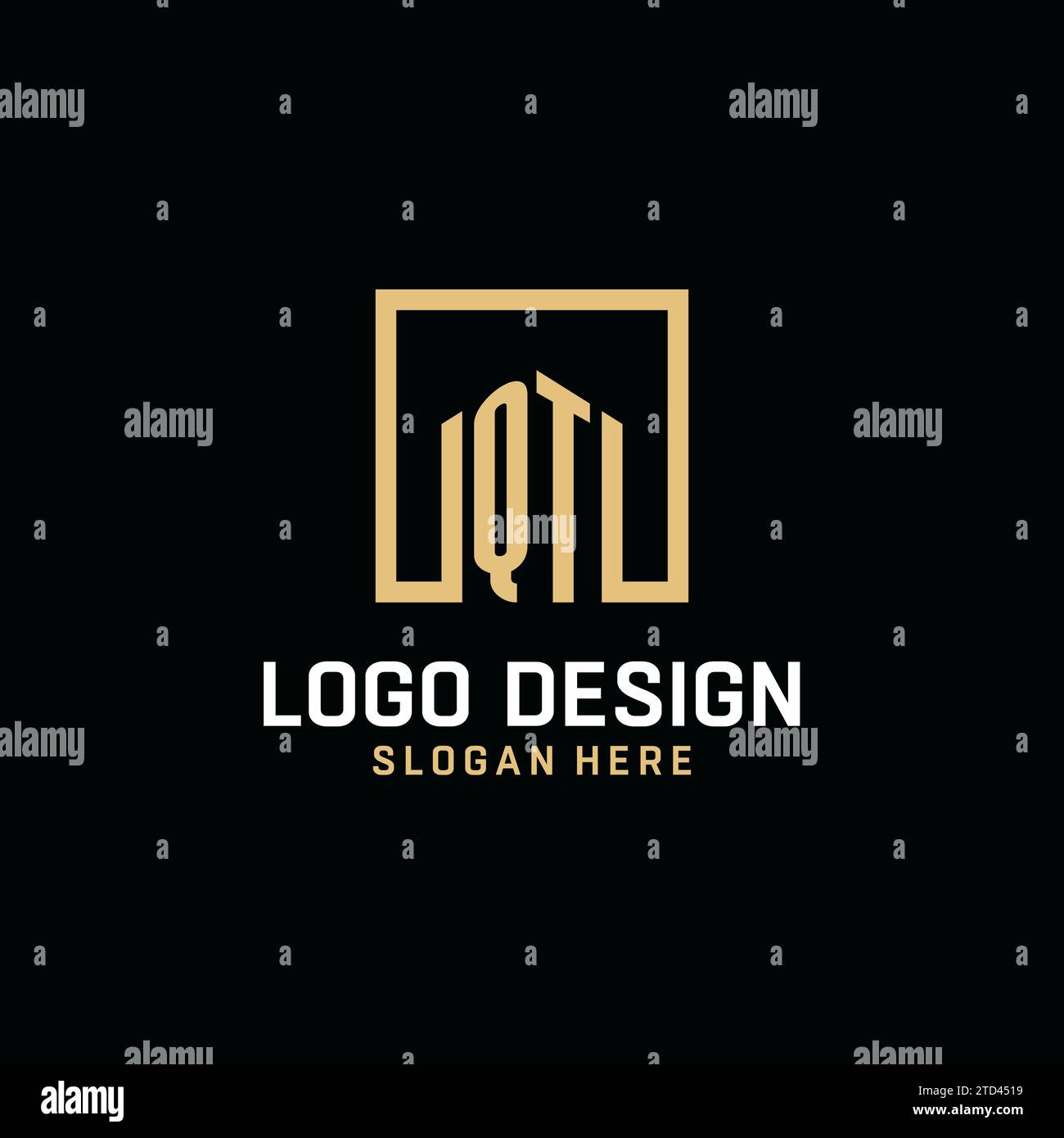 QT initial monogram logo design with square shape design inspiration ...