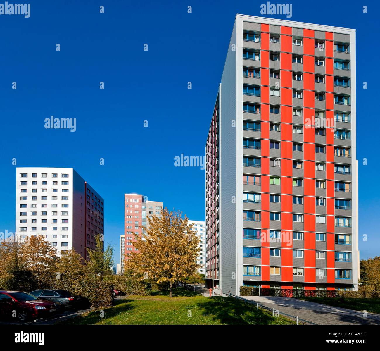 The 17-storey tower blocks from the 1970s are typical examples of GDR ...