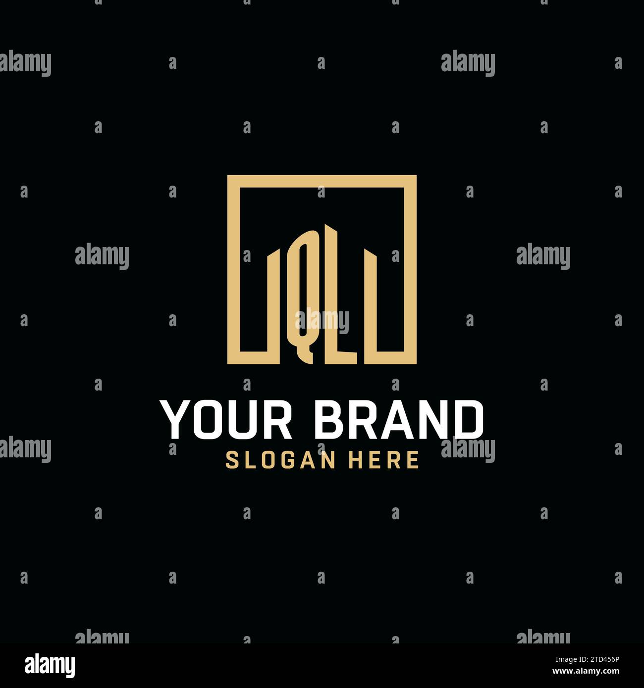 QL initial monogram logo design with square shape design inspiration ...