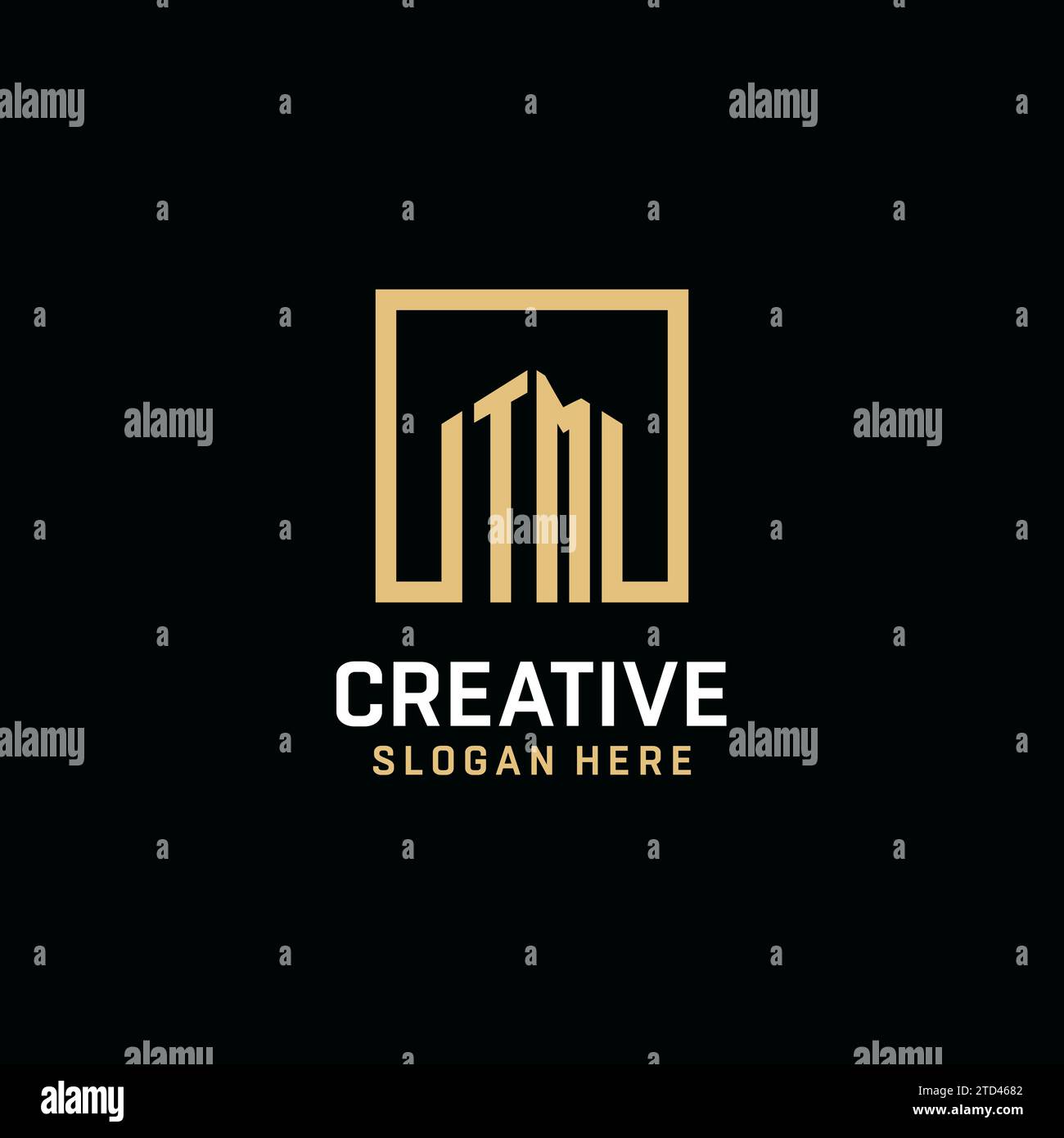 TM initial monogram logo design with square shape design inspiration ...