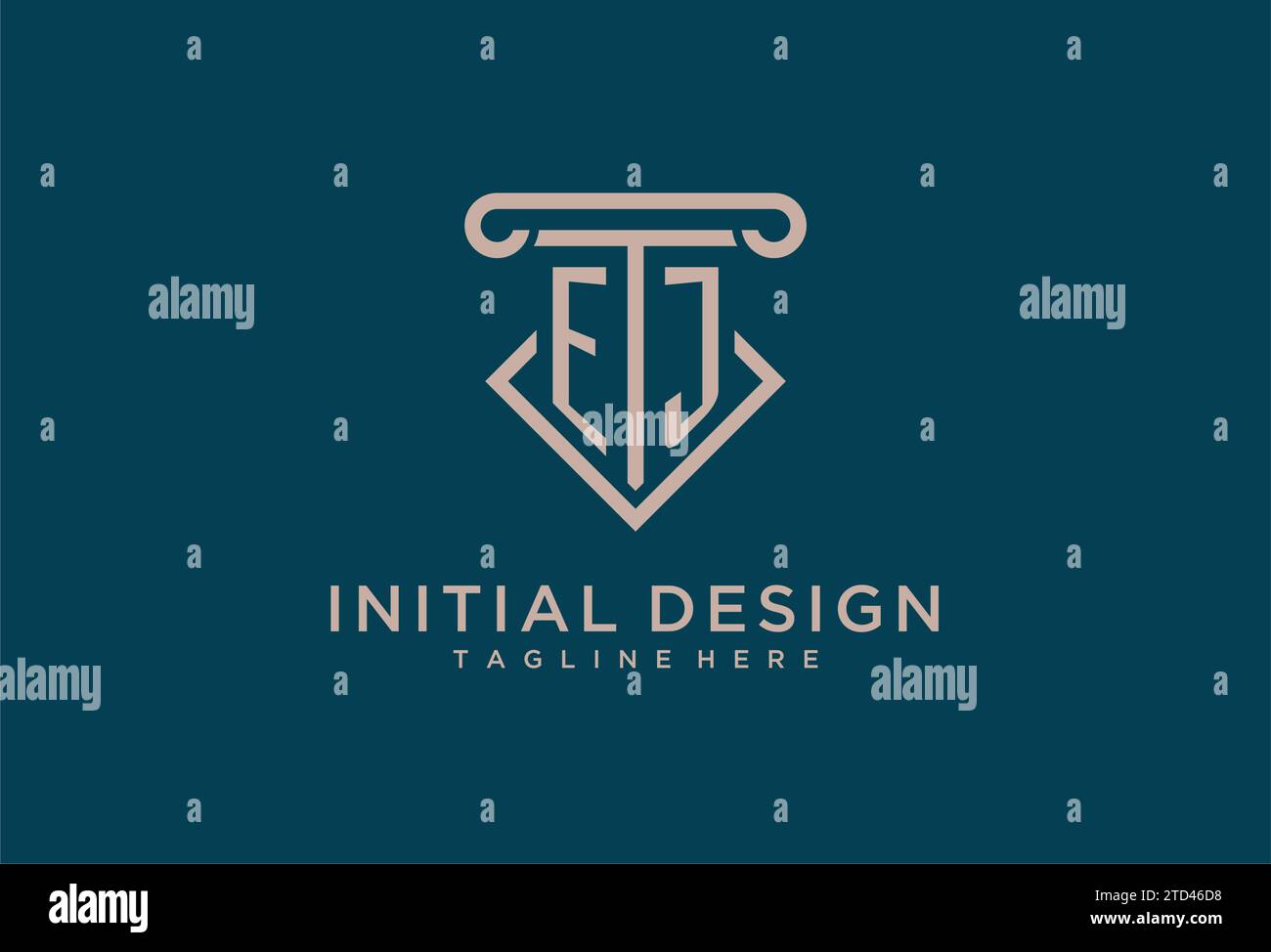 EJ initial with pillar icon design, clean and modern attorney, legal ...
