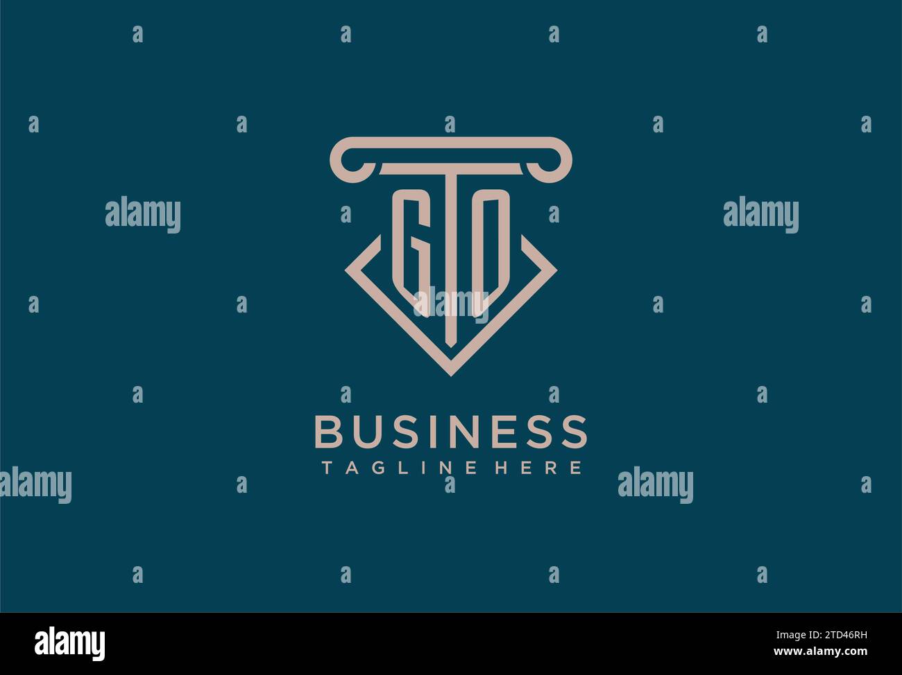 GO initial with pillar icon design, clean and modern attorney, legal ...