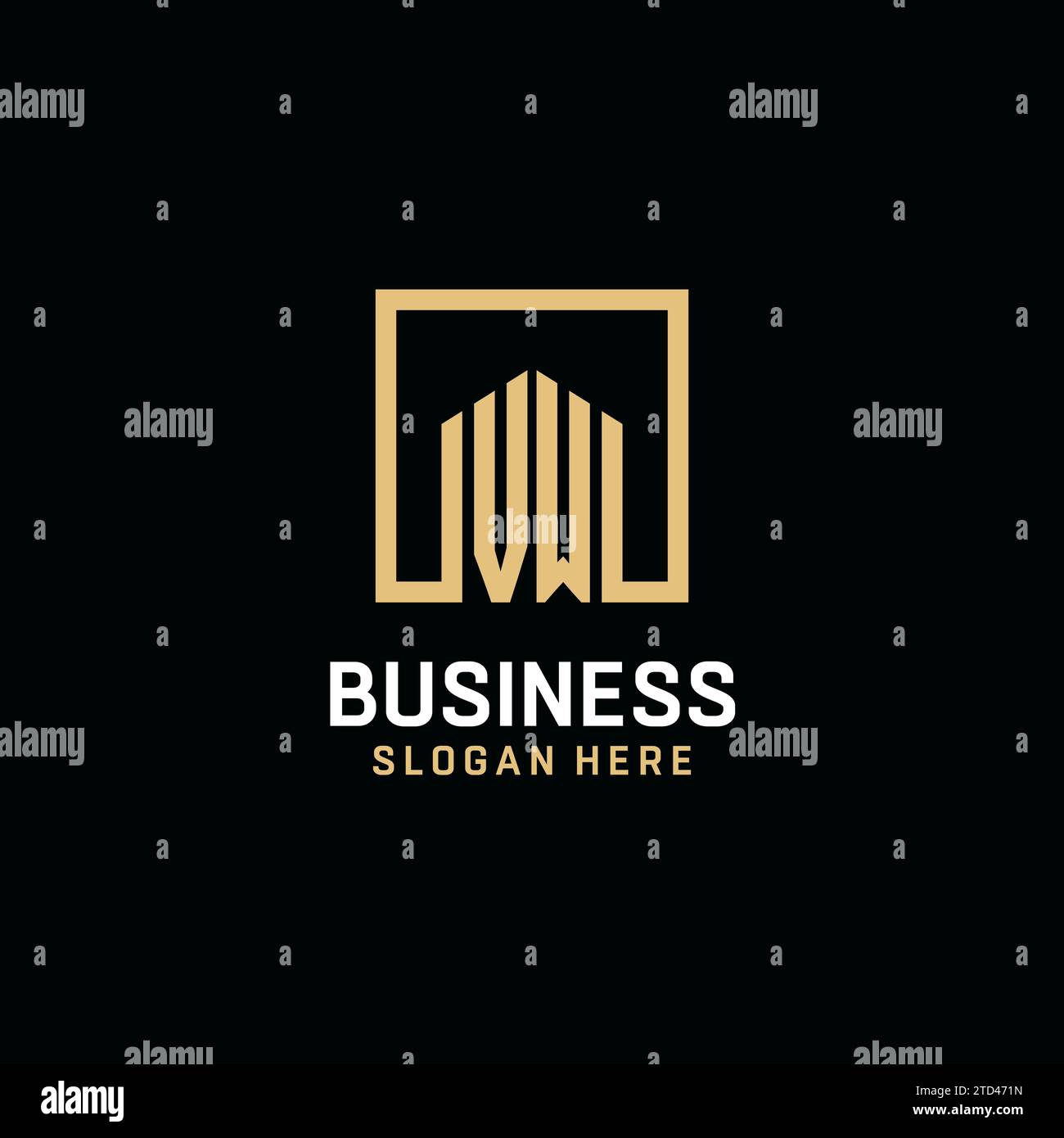 VW initial monogram logo design with square shape design inspiration ...