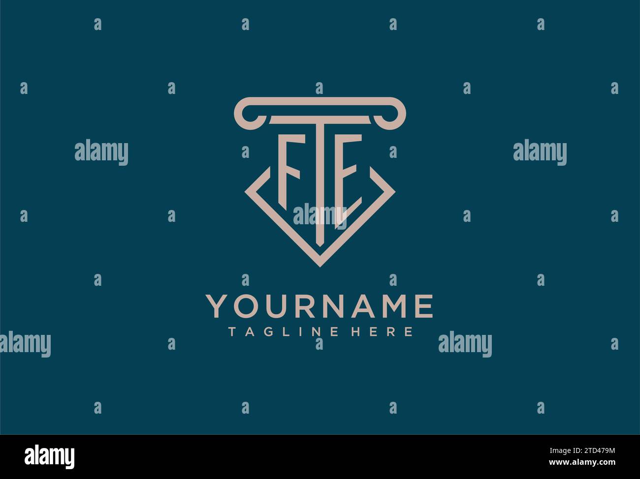 FE initial with pillar icon design, clean and modern attorney, legal ...