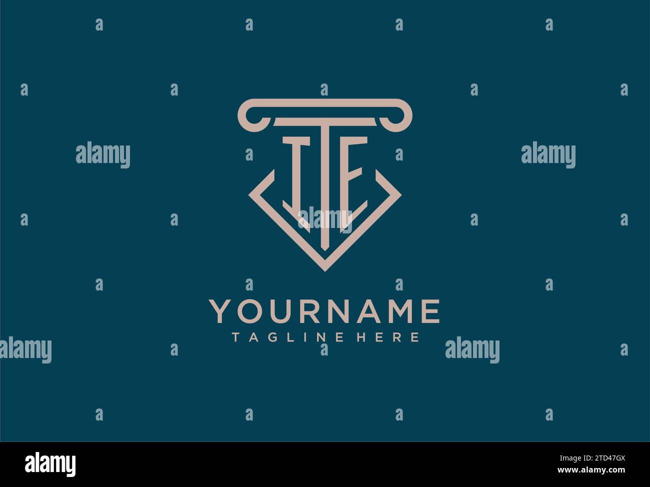 IE initial with pillar icon design, clean and modern attorney, legal ...