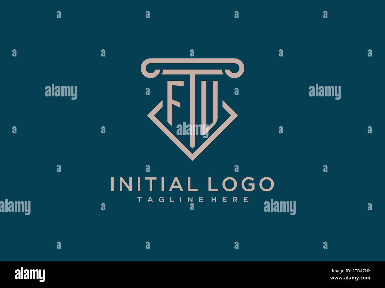 FU initial with pillar icon design, clean and modern attorney, legal ...