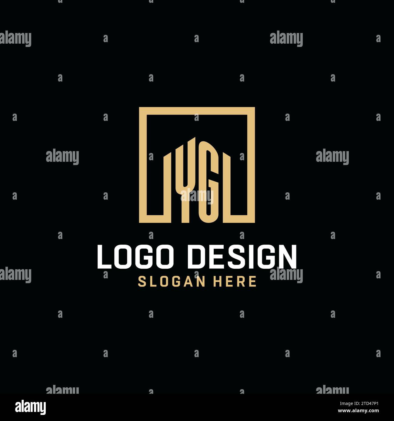 YG initial monogram logo design with square shape design inspiration ...