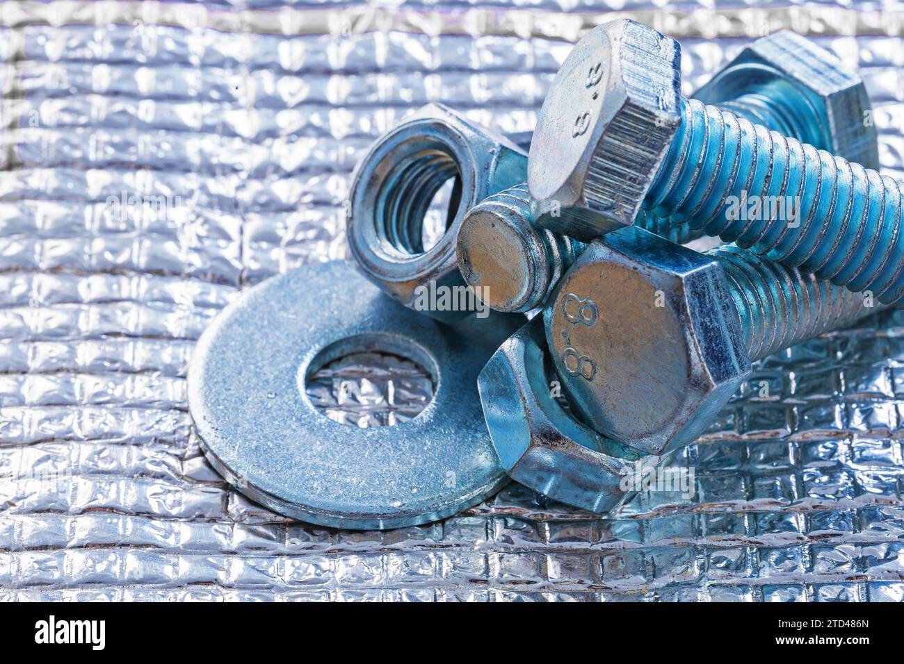 Group of stainless steel repair objects on a metal background Design ...