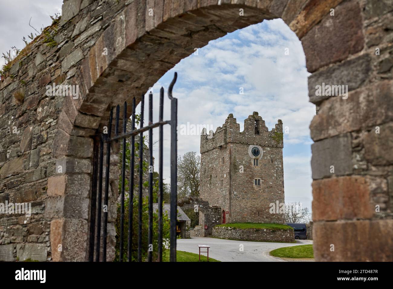 Castle Ward's stables from outside the gates on the shore path of ...