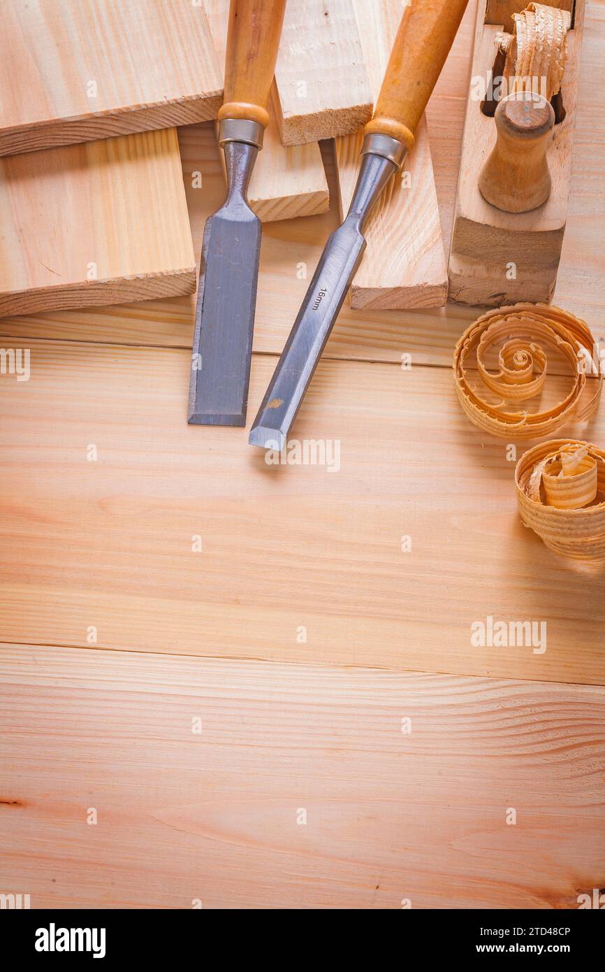 Copyspace image composition of woodworking tools carpentry chisel and ...
