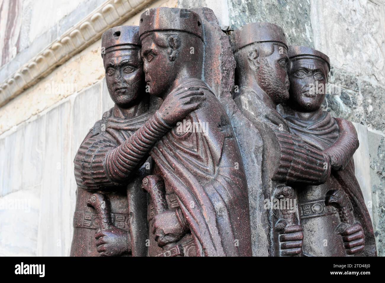 Porphyry statue of the Roman Tetrarchs, detail, St Mark's Basilica, St ...