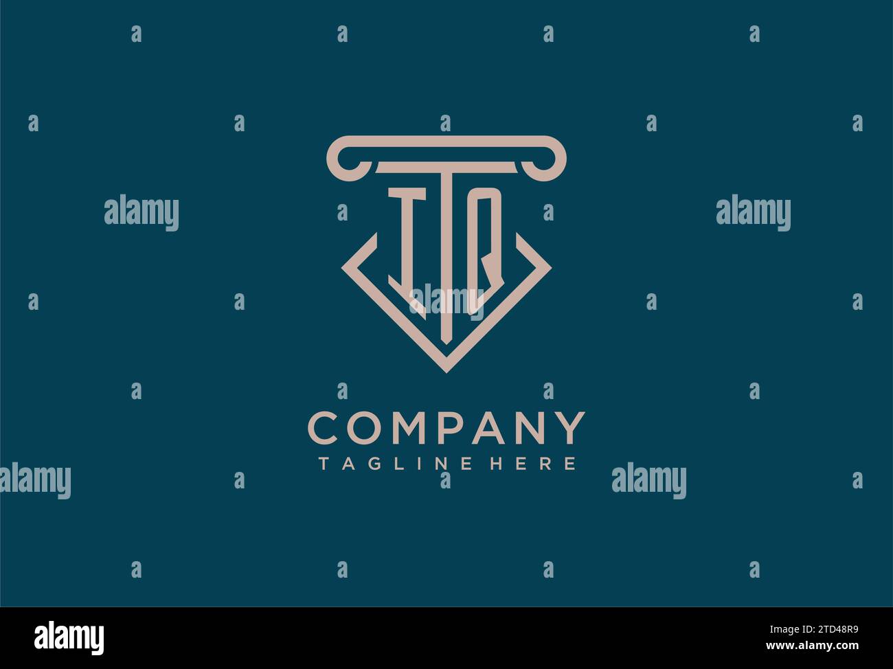 IQ initial with pillar icon design, clean and modern attorney, legal ...