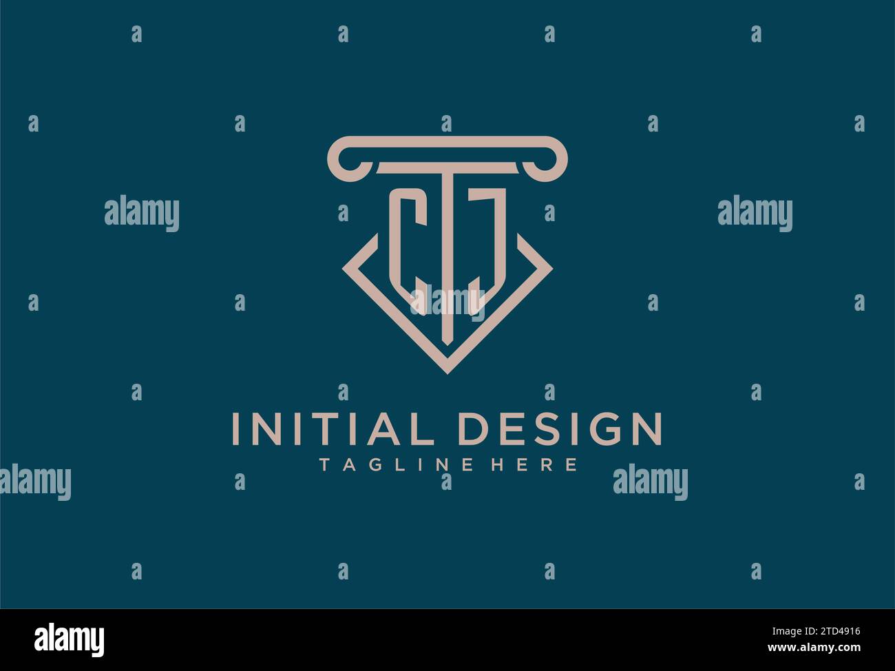 CJ initial with pillar icon design, clean and modern attorney, legal ...