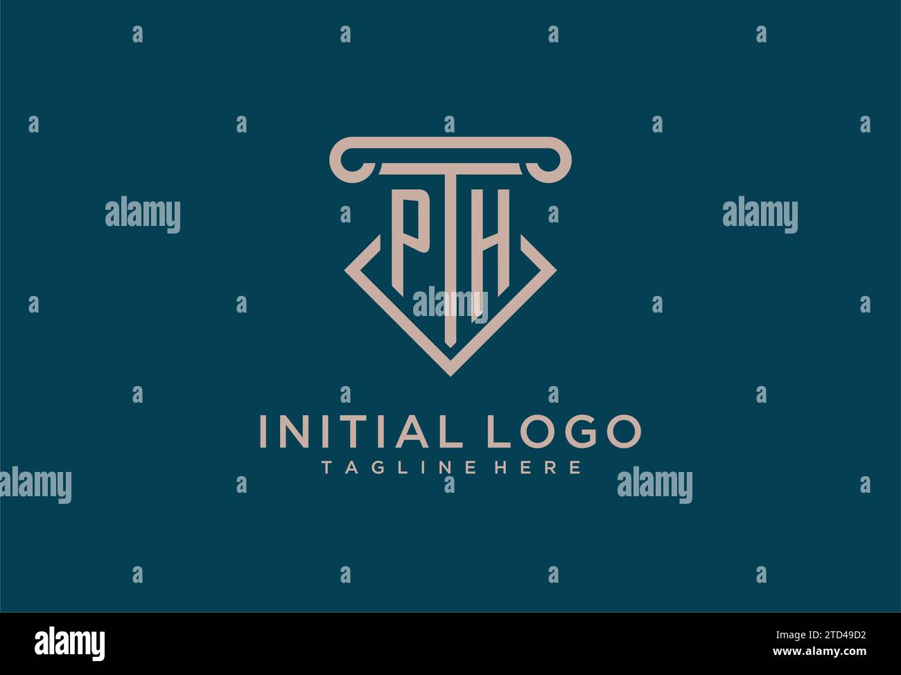PH initial with pillar icon design, clean and modern attorney, legal ...