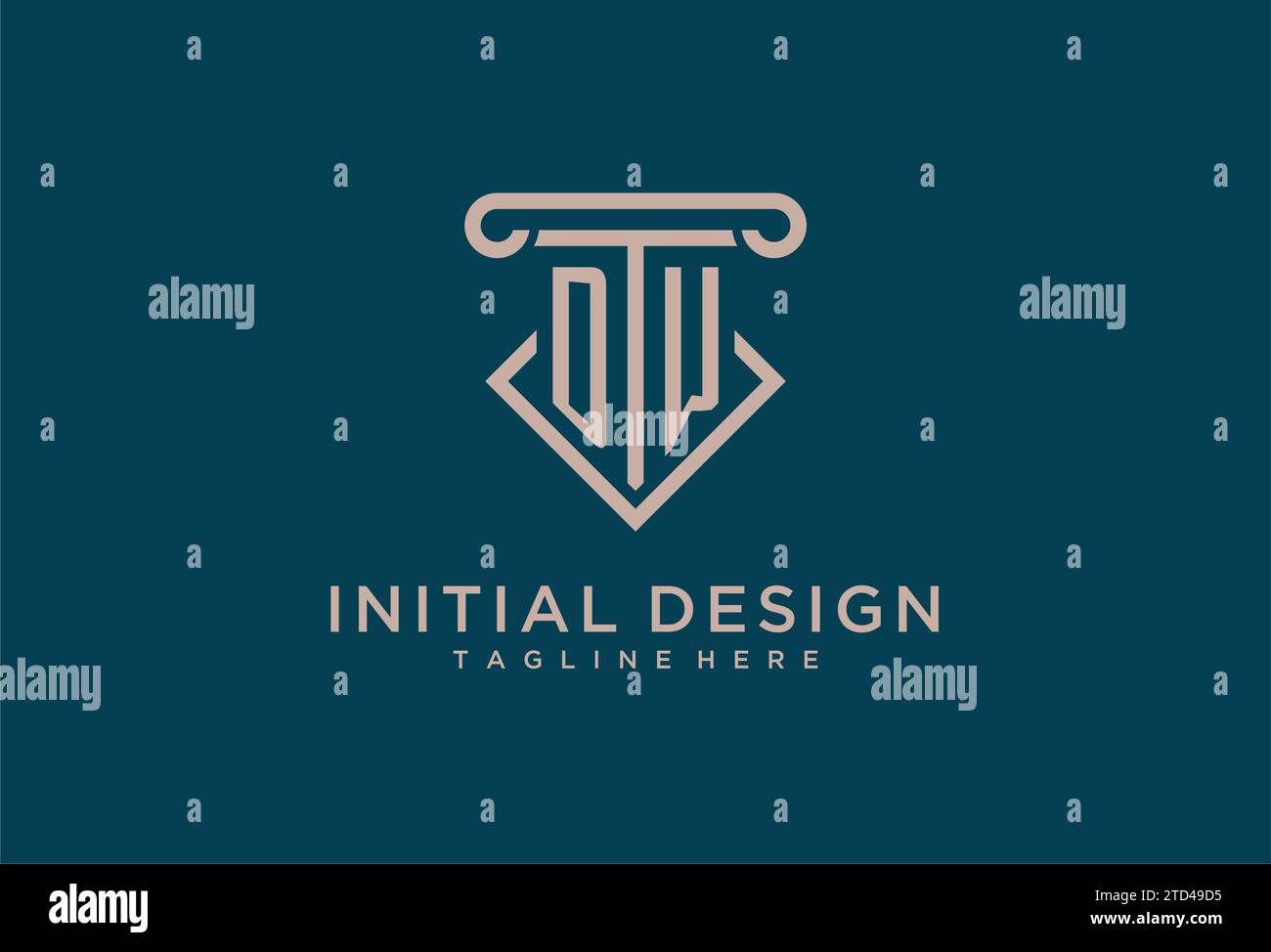 DW initial with pillar icon design, clean and modern attorney, legal ...
