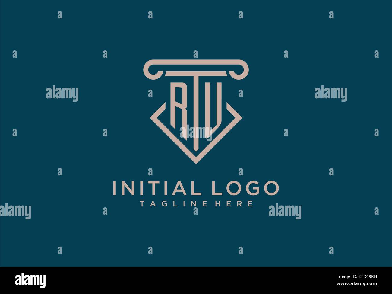 RU initial with pillar icon design, clean and modern attorney, legal ...