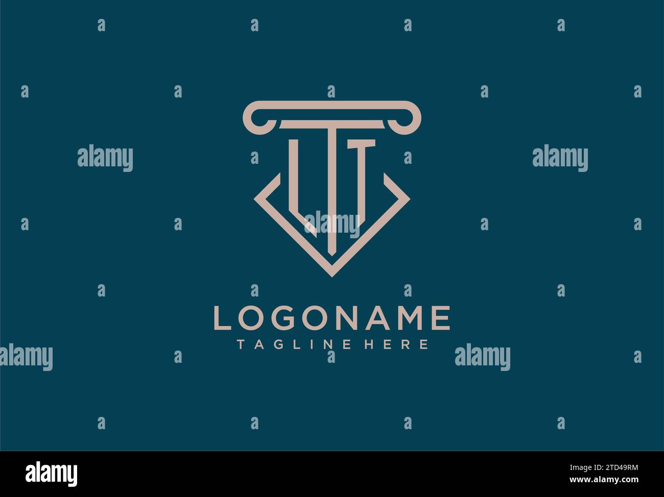 LT initial with pillar icon design, clean and modern attorney, legal ...