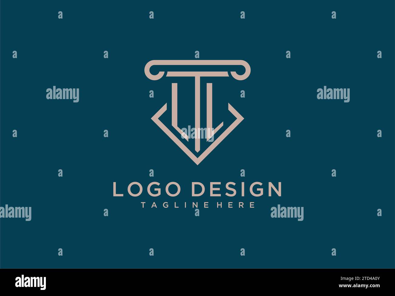 LL initial with pillar icon design, clean and modern attorney, legal ...
