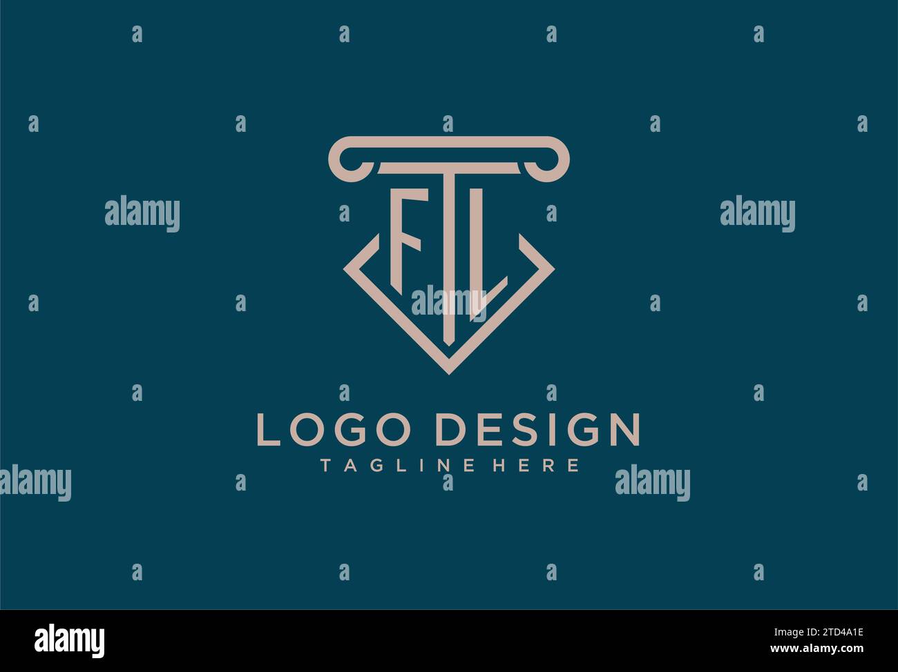 FL initial with pillar icon design, clean and modern attorney, legal ...
