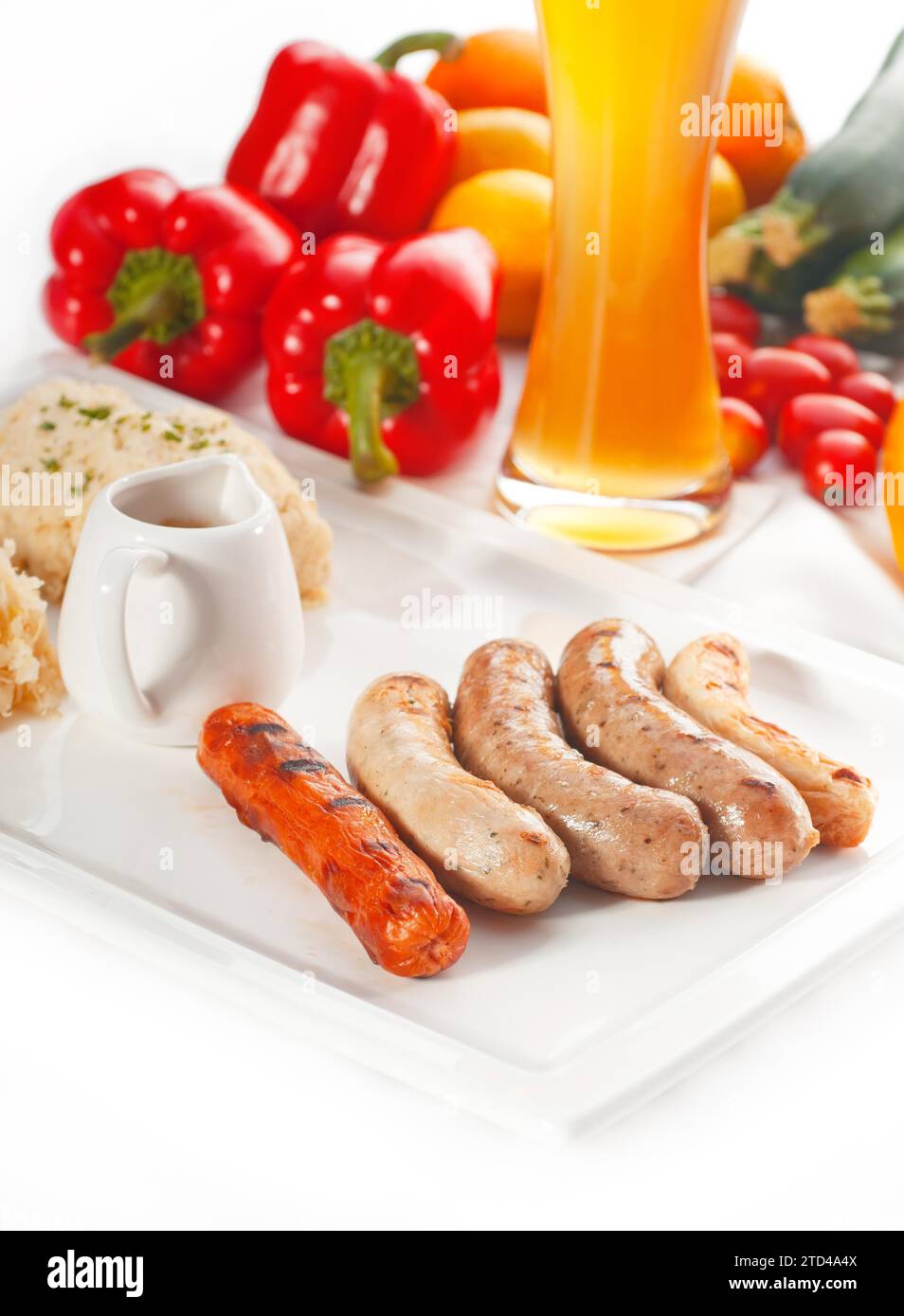 Selection of all main type of german wurstel saussages, frankfurter ...