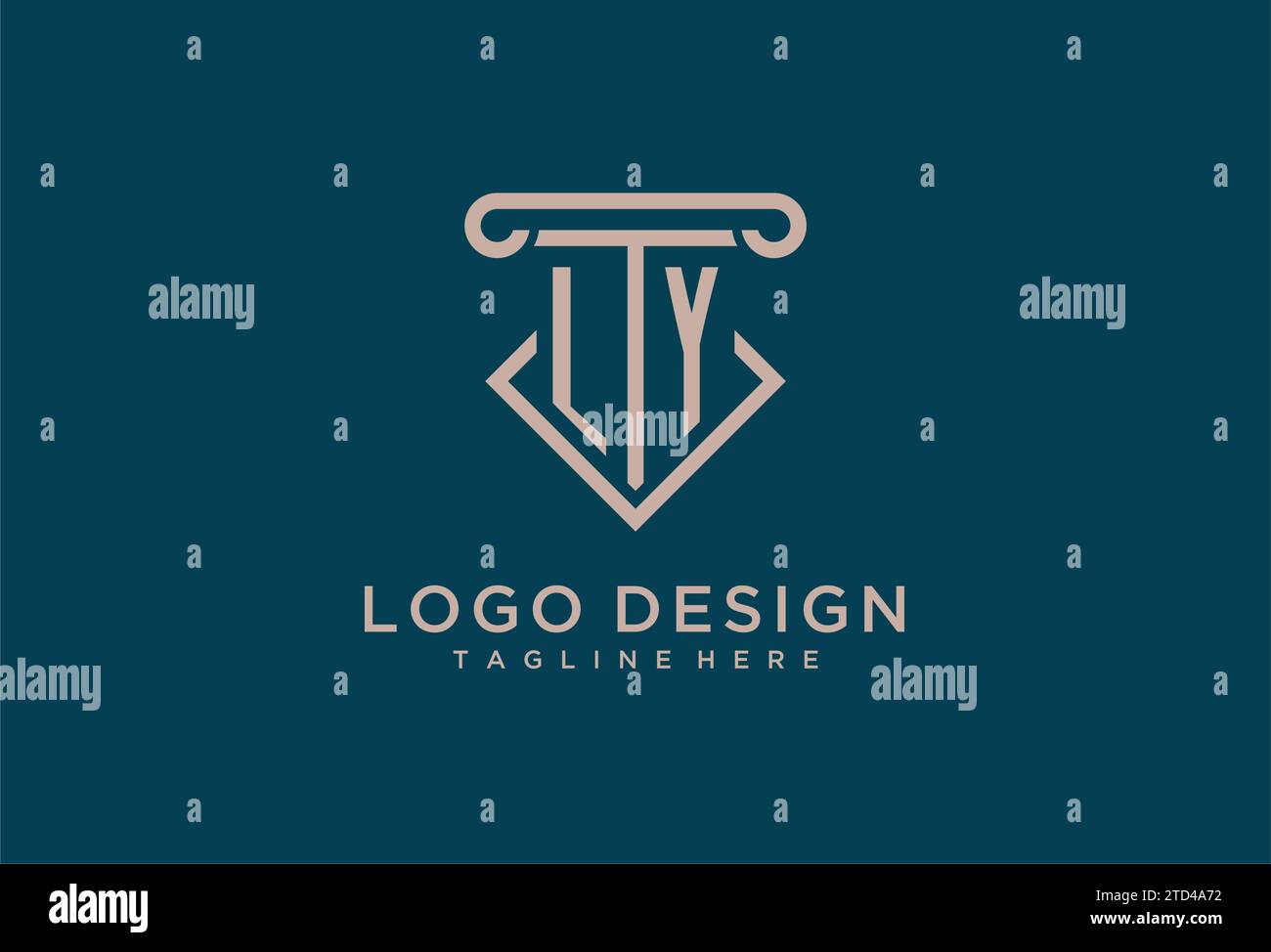 LY initial with pillar icon design, clean and modern attorney, legal ...