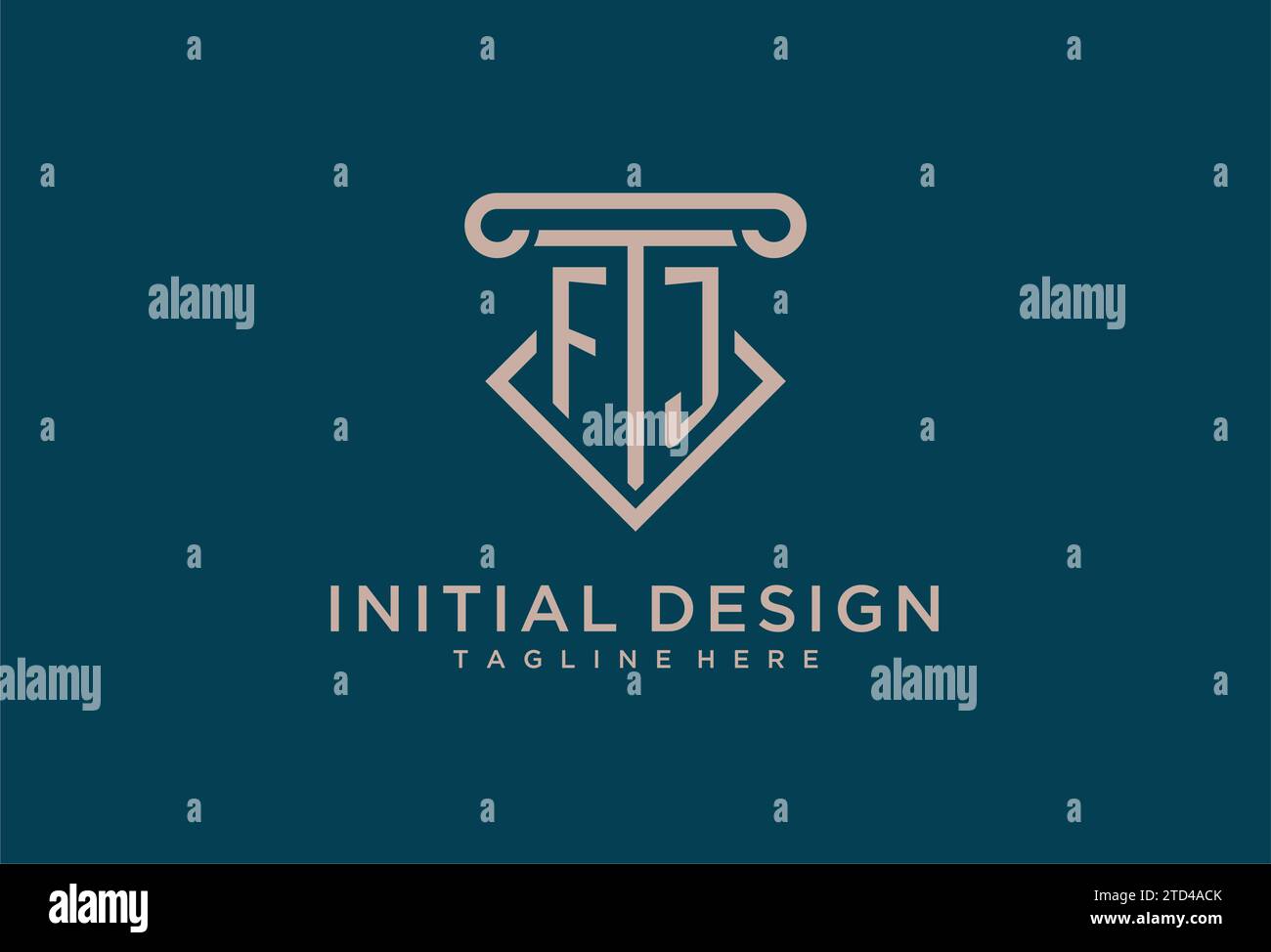 FJ initial with pillar icon design, clean and modern attorney, legal firm logo design ideas ...