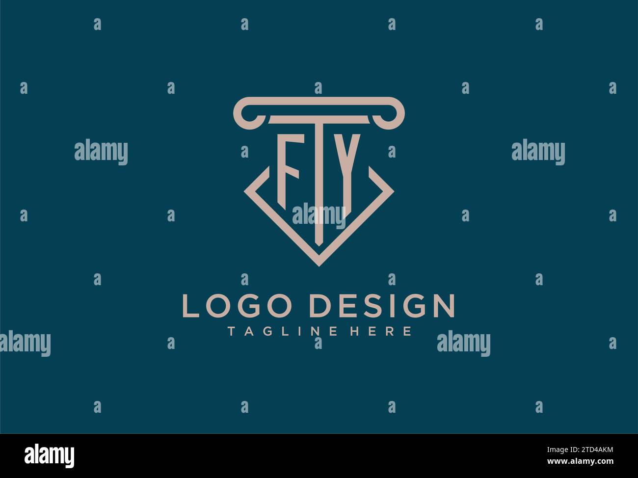 FY initial with pillar icon design, clean and modern attorney, legal ...