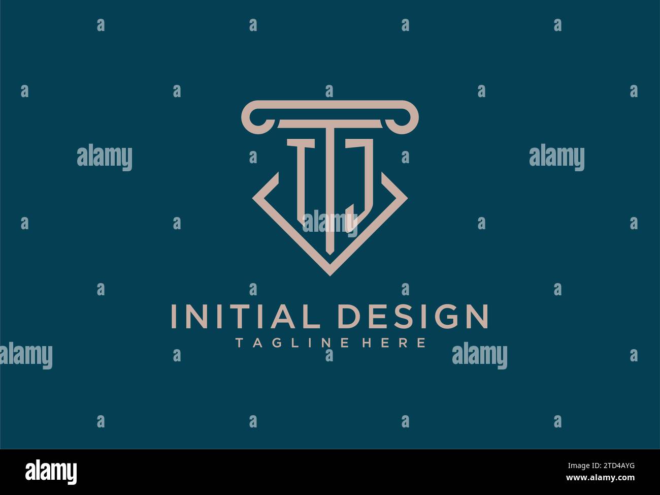 TJ initial with pillar icon design, clean and modern attorney, legal ...