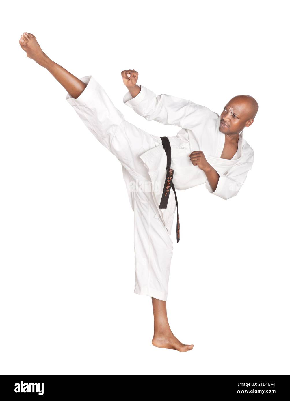 african american man in a gi traditional white karate uniform ...