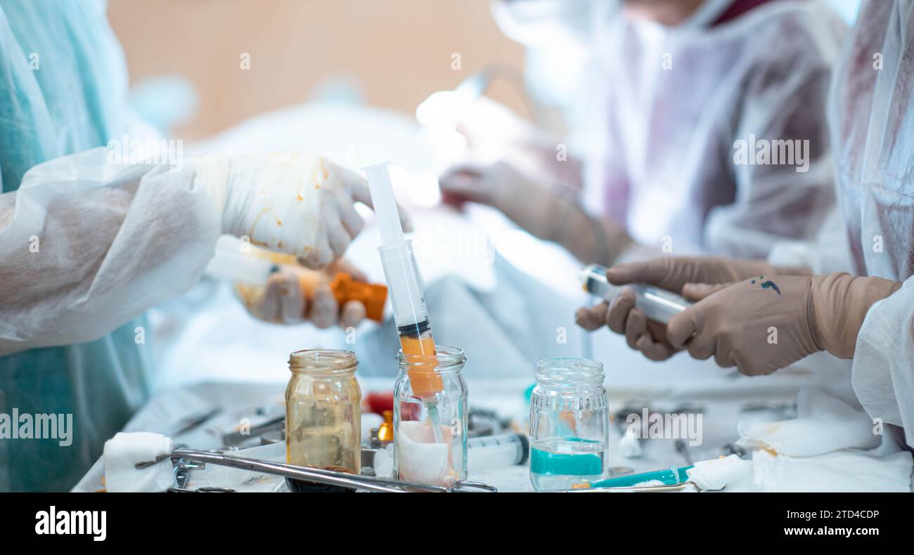 Liposuction and lipofilling concept, surgery in the operating room, fat ...