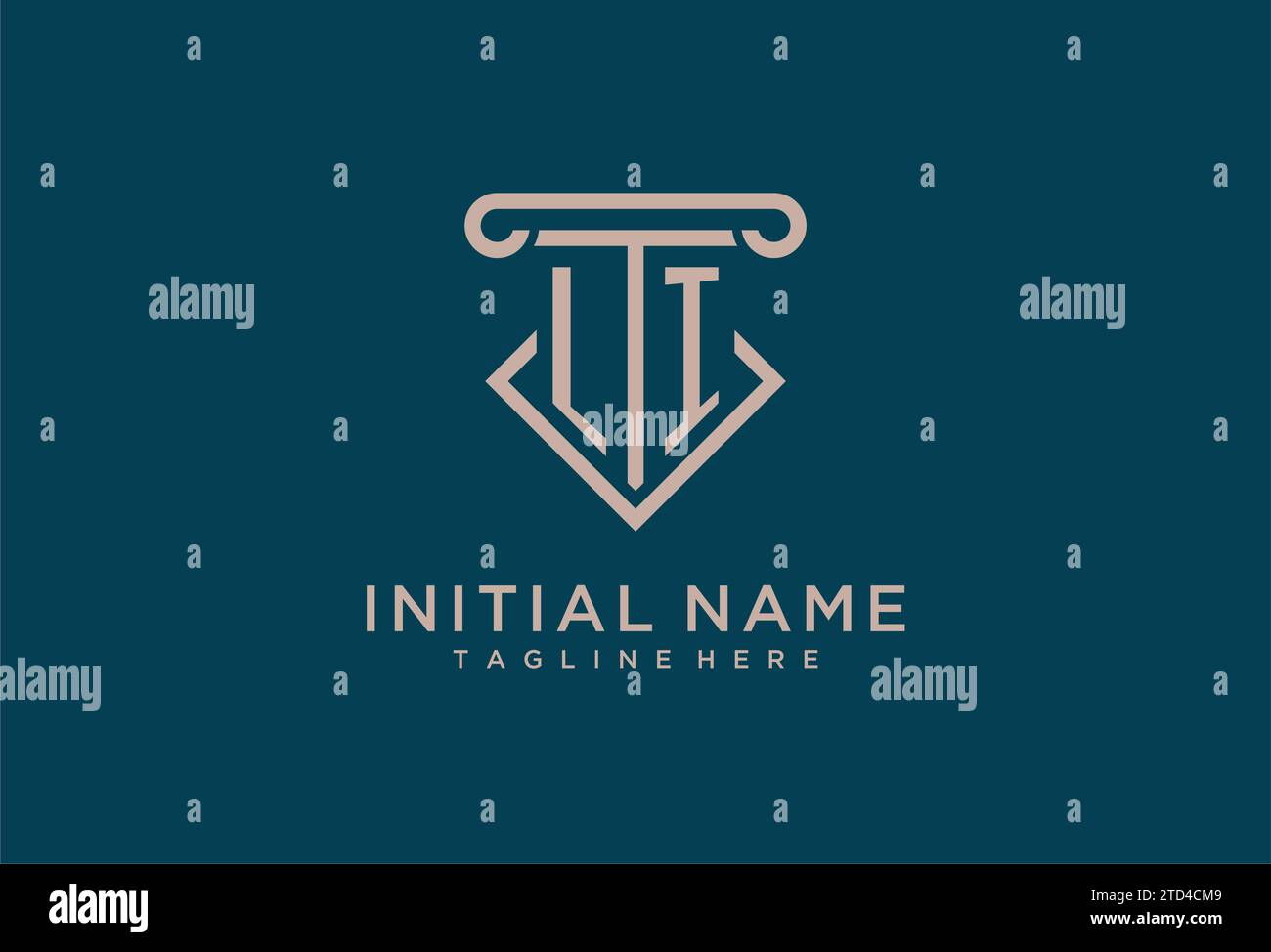 LI initial with pillar icon design, clean and modern attorney, legal ...