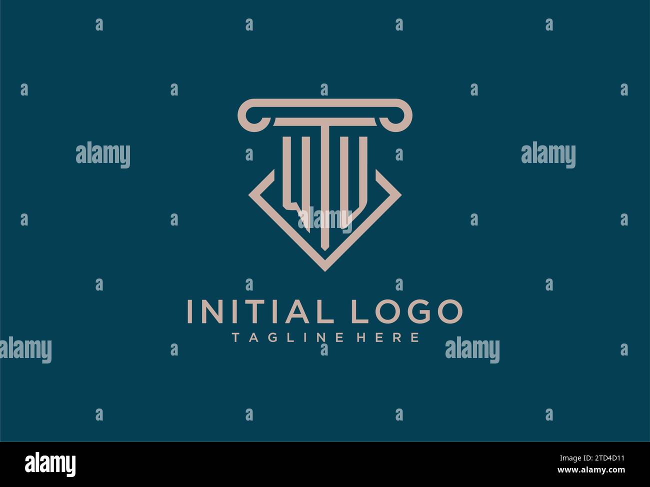 WU initial with pillar icon design, clean and modern attorney, legal ...