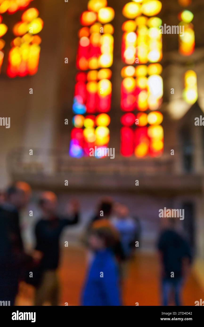 Tourists enjoying lights and colours, incidence of light through ...