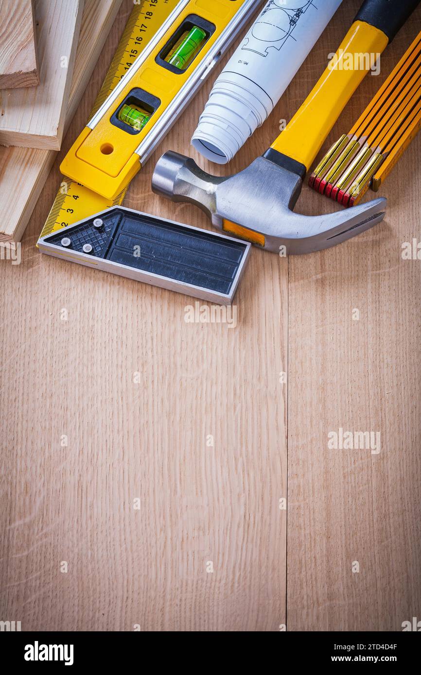 Collection of house-improvement working objects on wooden board copy ... Collection of house-improvement working objects on wooden board copy ...