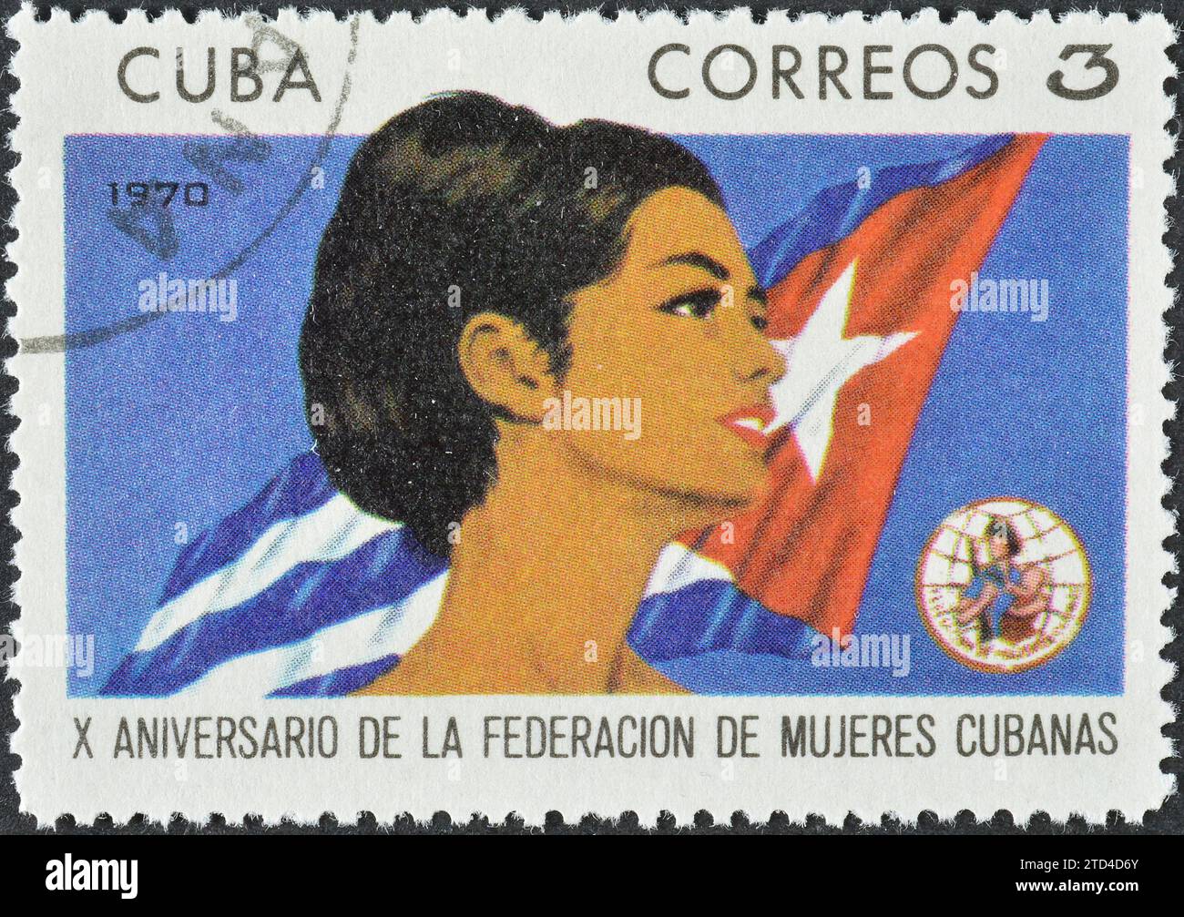Cancelled postage stamp printed by Cuba, that promotes 10th anniversary ...