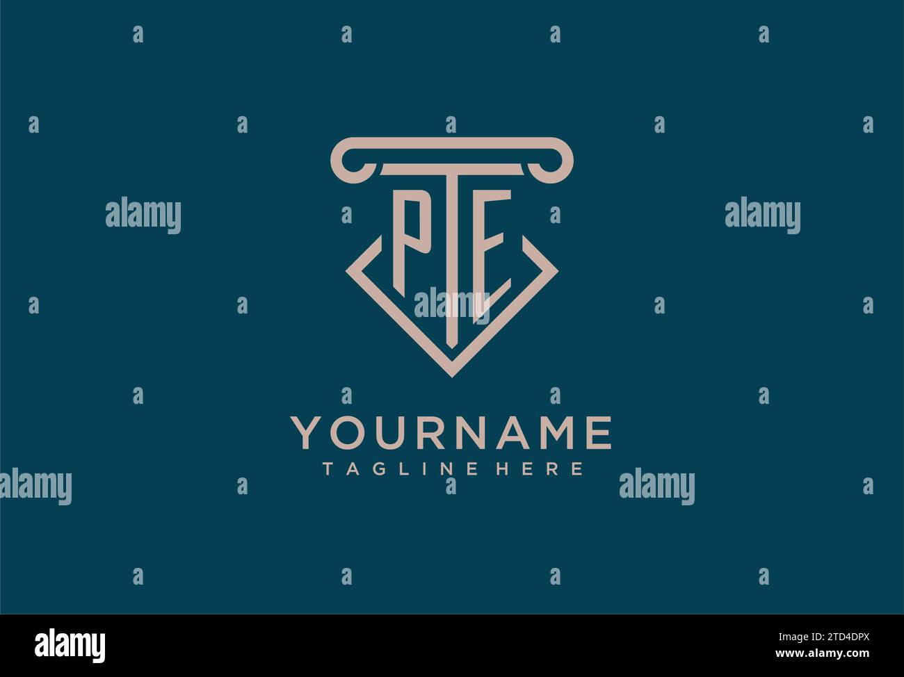 PE initial with pillar icon design, clean and modern attorney, legal ...