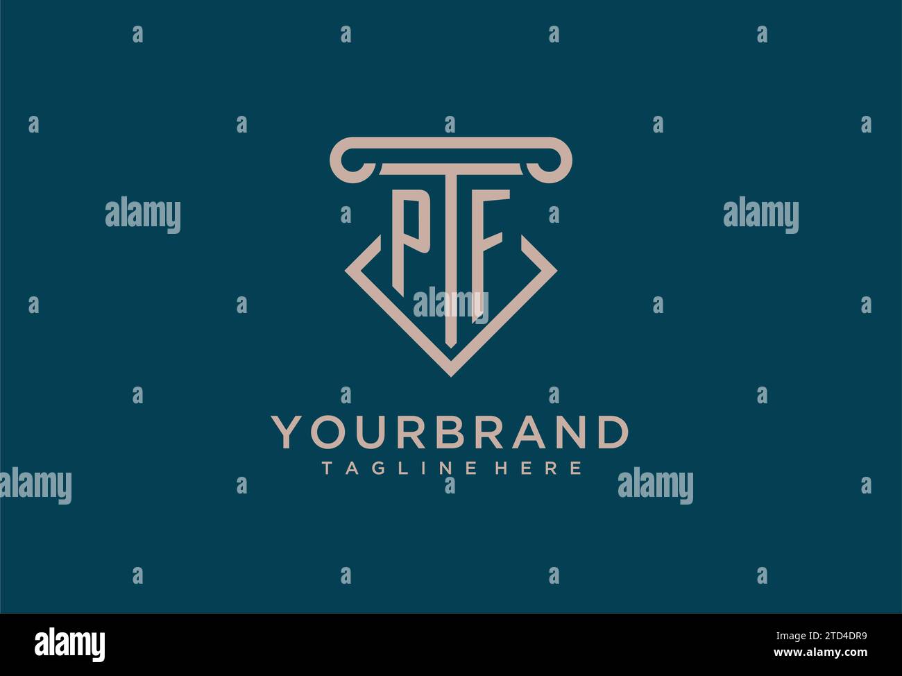PF initial with pillar icon design, clean and modern attorney, legal ...
