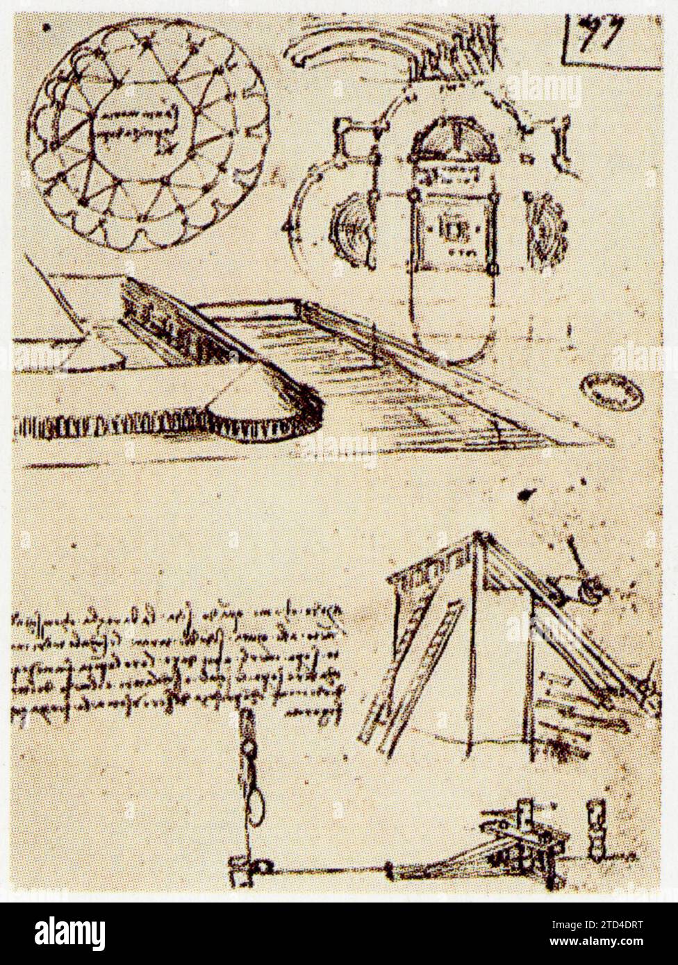 Leonardo da Vinci.Plan for Santa Maria in Pertica at Pavia,a theatre ...