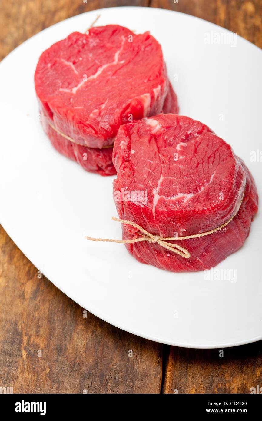 Fresh raw beef filet mignon cut ready to cook Stock Photo - Alamy