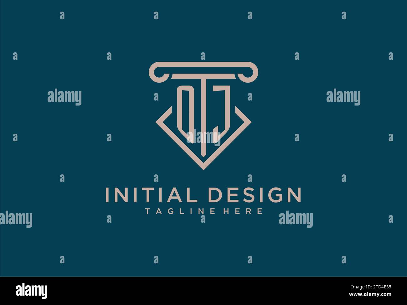 OJ initial with pillar icon design, clean and modern attorney, legal ...