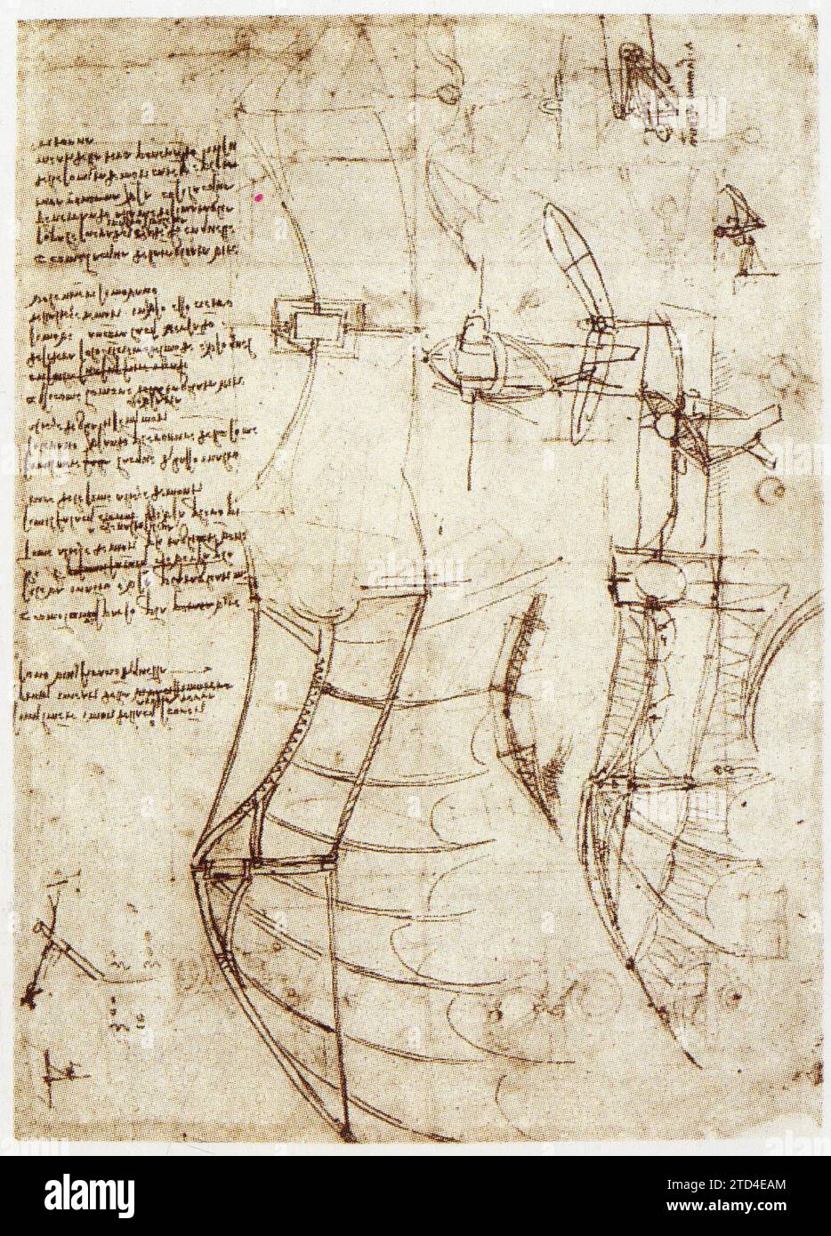 Leonardo da Vinci. Study of a Large Wing with Manoeuvrable Tips Stock ...