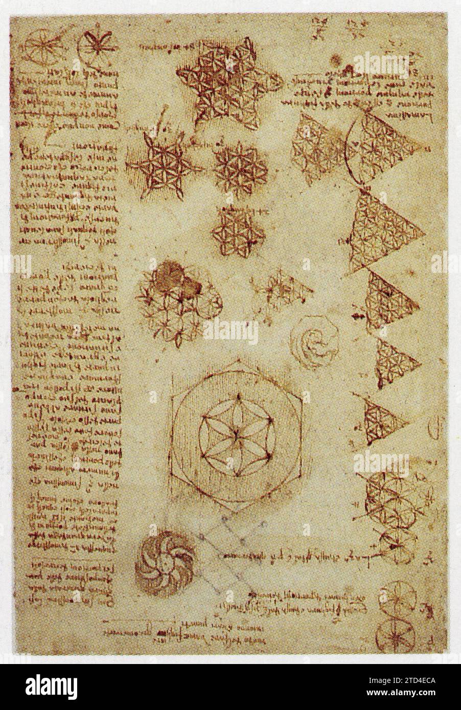 Leonardo da Vinci. Study of Geometrical Figures.1517-1518 Stock Photo ...
