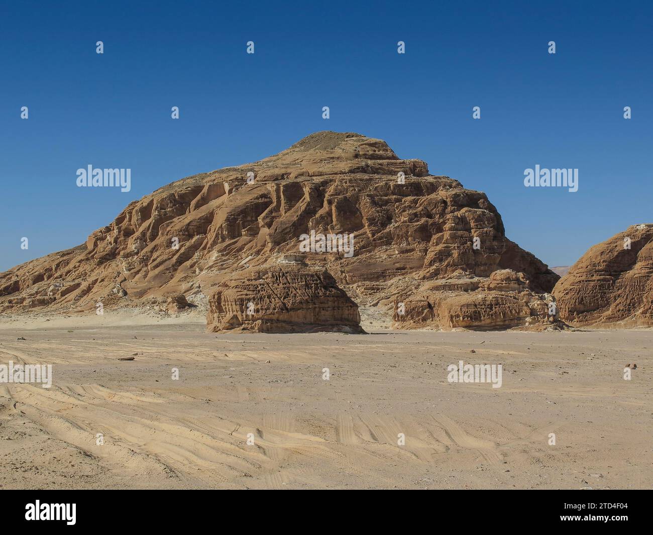 Eroded rocks, mountain landscape in southern Sinai between Ain Khudra ...