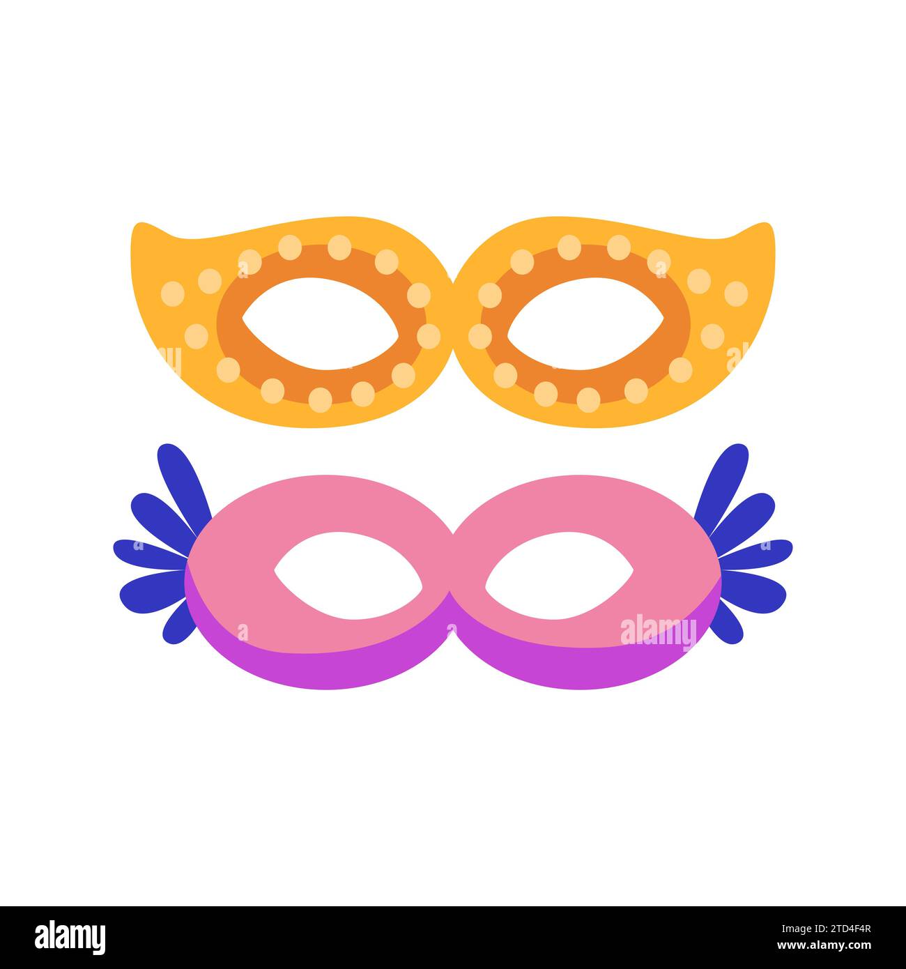 Colorful festival masks in a cartoon style. Party masks vector element ...