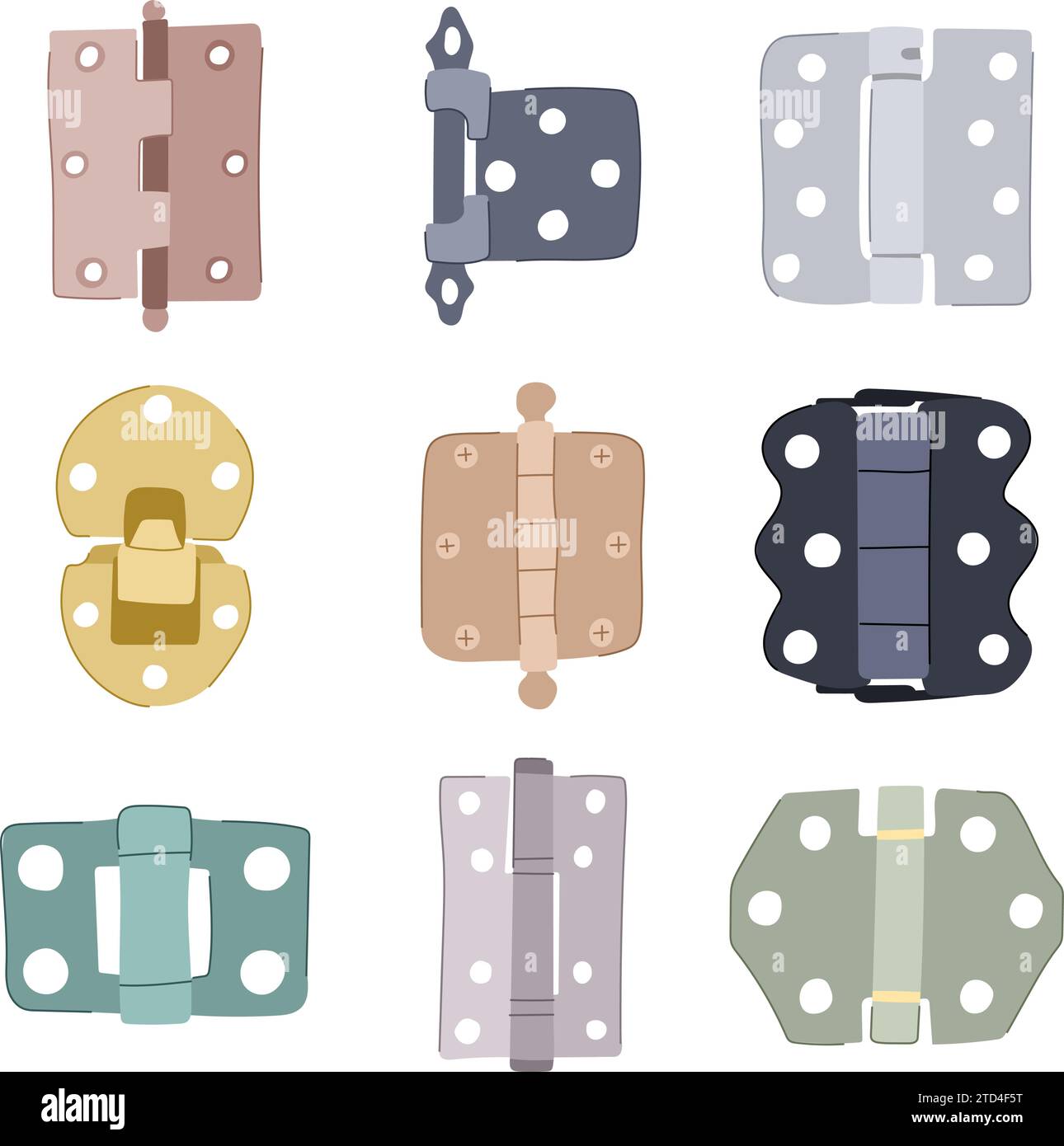 door hinge set cartoon vector illustration Stock Vector Image & Art - Alamy